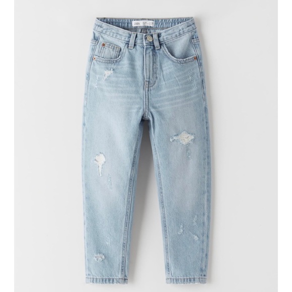 Zara | Bottoms | Zara Denim Mom Fit Ripped Jeans | Poshmark